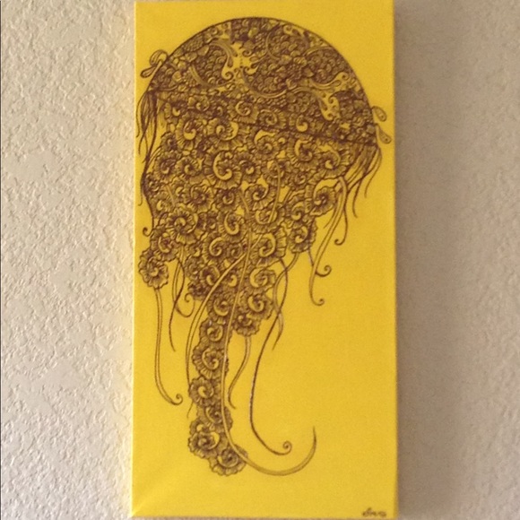 Wall Decor | Jellyfish Painting One Of A Kind Henna Design | Poshmark